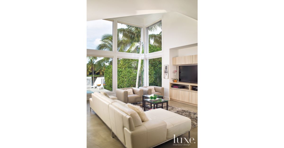 White Family Room Interior Design