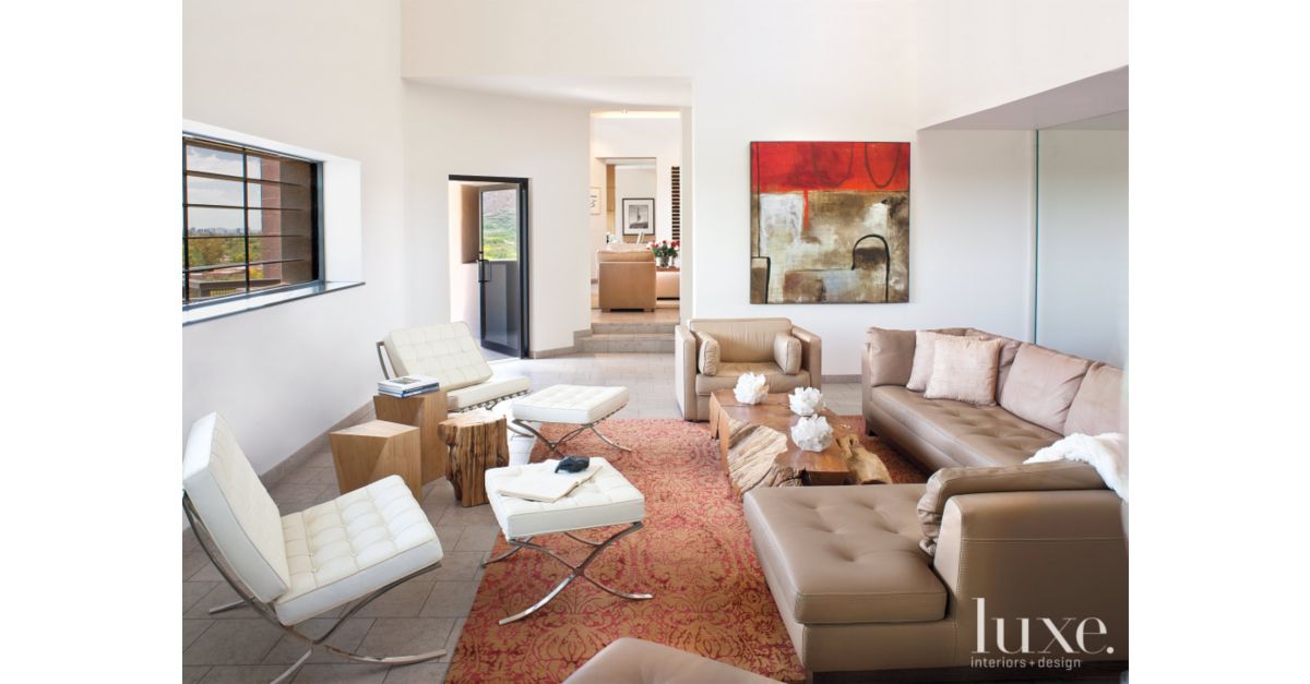 White Family Room Interior Design