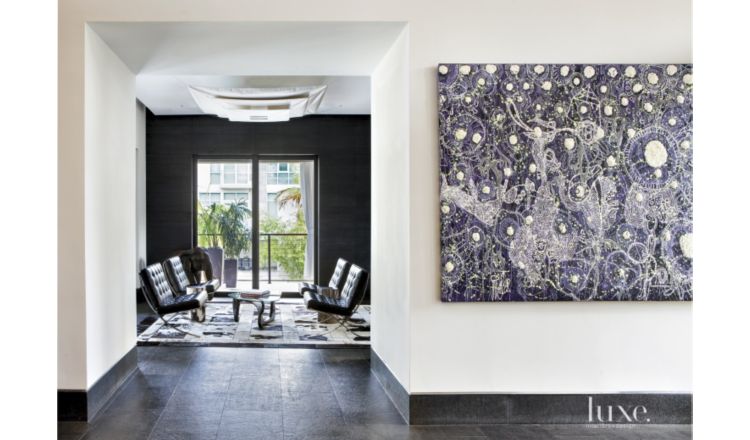 Contemporary Black Library with Custom Bookshelves | Luxe Interiors ...